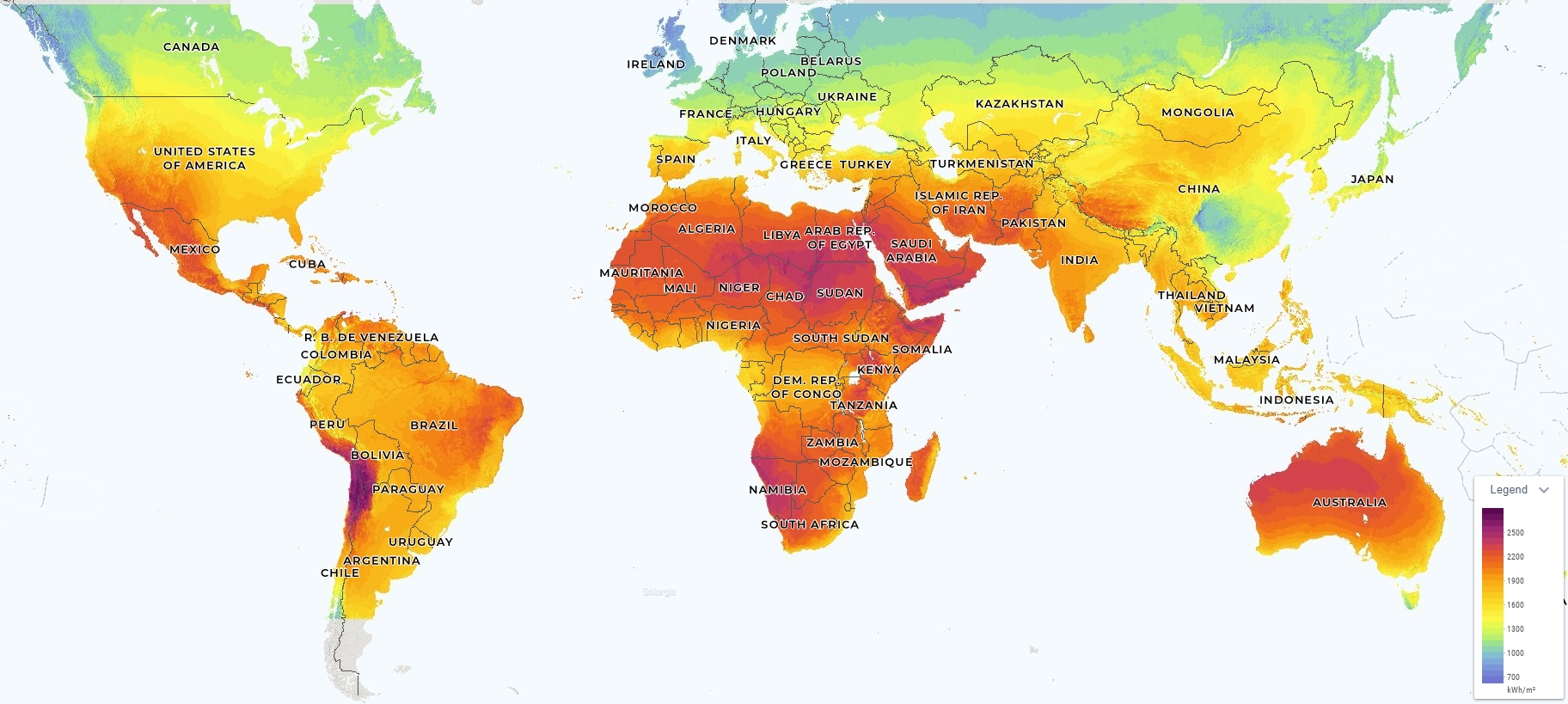 Solar Potential By Country WeMake Consultores